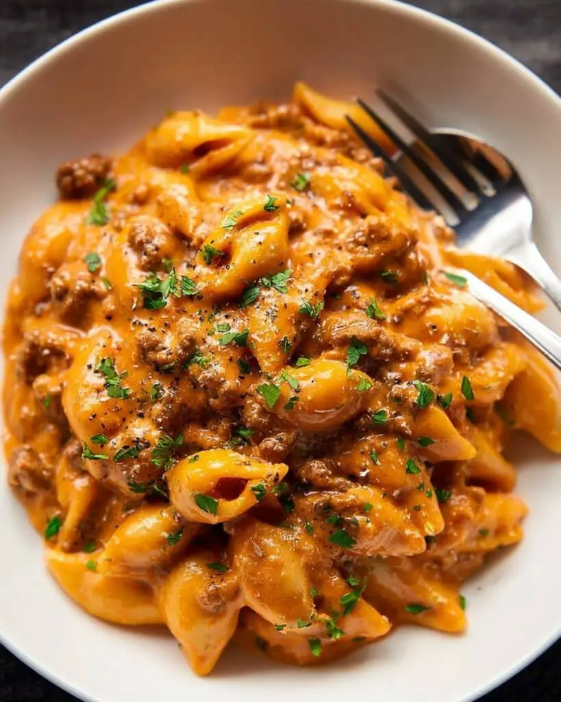One Pot Creamy Beef Pasta Recipe - MJRECIPE